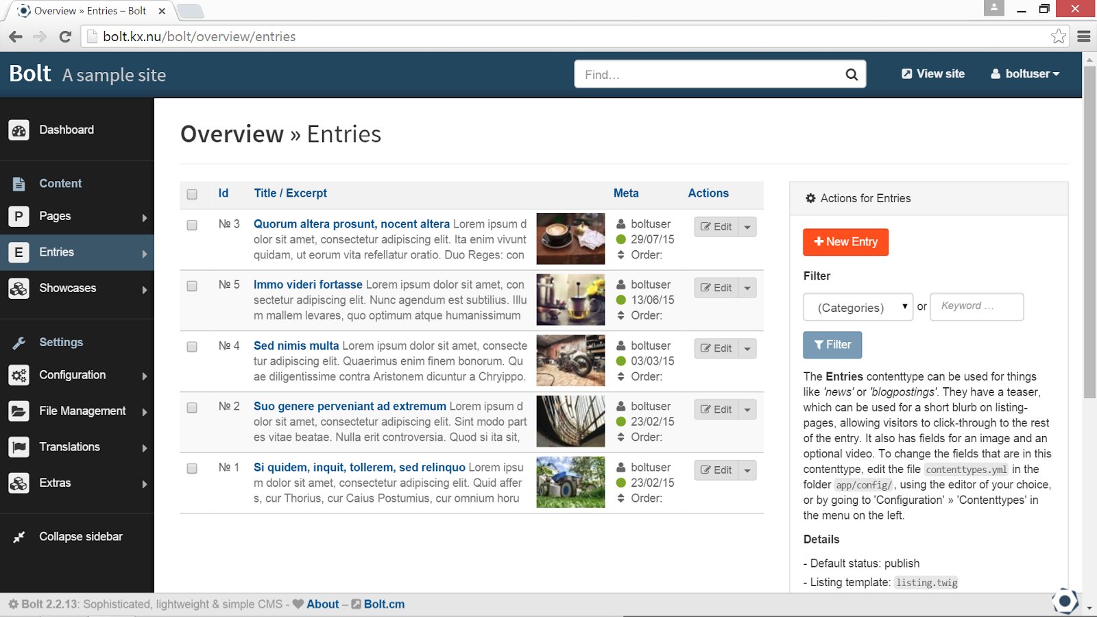 Retour d'expérience sur le CMS Bolt